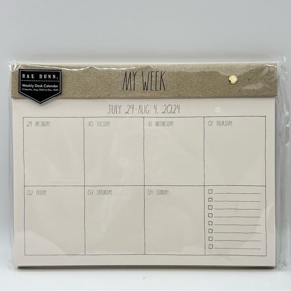 Rae Dunn | Office | Rae Dunn My Week 7 Months 225 Weekly Desk Calendar ...